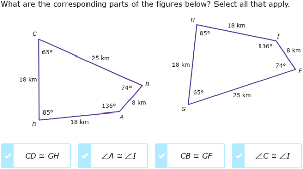IXL - Congruence statements and corresponding parts (Year 8 maths practice)