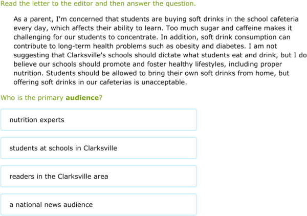 IXL - Identify audience and purpose (Year 13 English practice)
