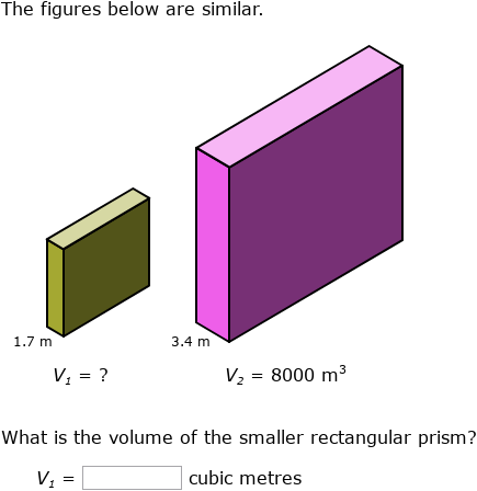 IXL - Surface area and volume of similar solids (Year 11 maths practice)