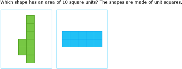 IXL - Select figures with a given area (Year 3 maths practice)