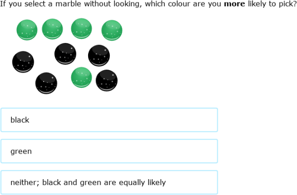 IXL - Understanding probability (Year 6 maths practice)