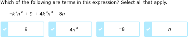 IXL - Identify terms and coefficients (Year 9 maths practice)