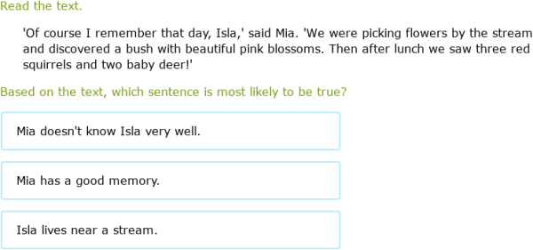 IXL - Draw inferences from a text (Year 4 English practice)