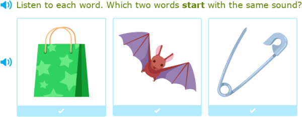 IXL - Which two words start with the same sound? (Year 1 English practice)