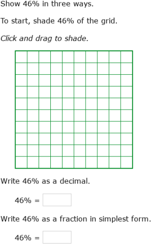 IXL - Represent percents with grid models, decimals and fractions (Year ...