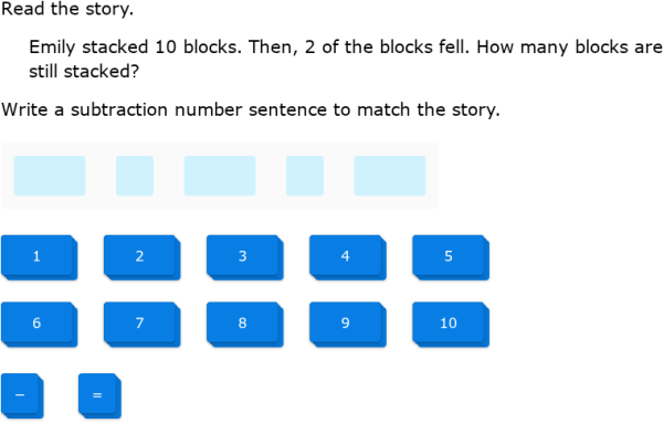 IXL - Subtraction sentences for word problems - numbers up to 10 (Year ...