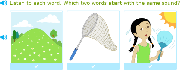 IXL - Which two words start with the same sound? (Year 2 English practice)