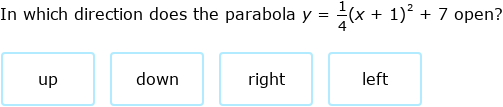 IXL - Identify the direction a parabola opens (Year 11 maths practice)