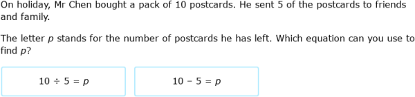 IXL - Write equations to represent word problems (Year 5 maths practice)