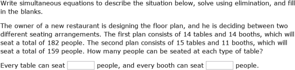 IXL - Solve simultaneous equations using elimination: word problems ...