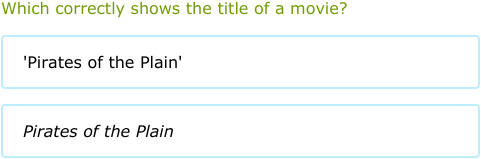 IXL - Formatting titles (Year 4 English practice)