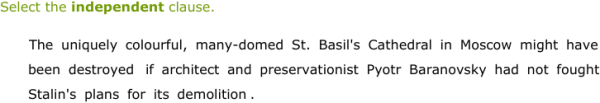 IXL - Identify dependent and independent clauses (Year 8 English practice)