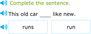 IXL - Complete the sentence with the best verb (Year 2 English practice)