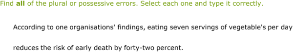 IXL - Identify and correct errors with plural and possessive nouns (Year 9 English practice)