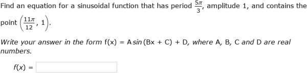 IXL - Write equations of sine functions using properties (Year 12 maths practice)