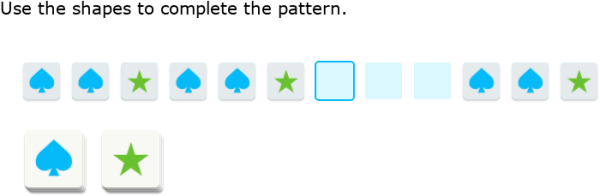 IXL - Complete a pattern (Year 2 maths practice)