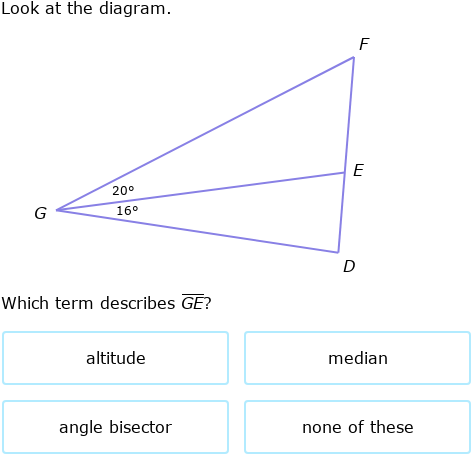 IXL - Identify medians, altitudes, angle bisectors and perpendicular ...