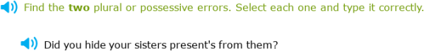 IXL - Identify and correct errors with plural and possessive nouns (Year 3 English practice)