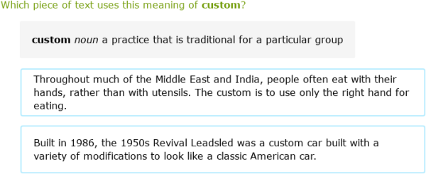 IXL - Which sentence matches the definition? (Year 9 English practice)