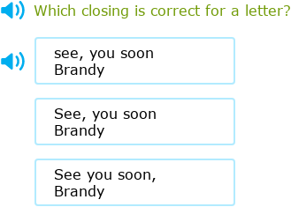 IXL - Greetings and closings of letters (Year 3 English practice)