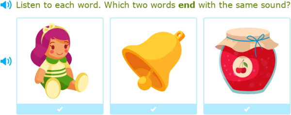 IXL - Which two words end with the same sound? (Year 2 English practice)