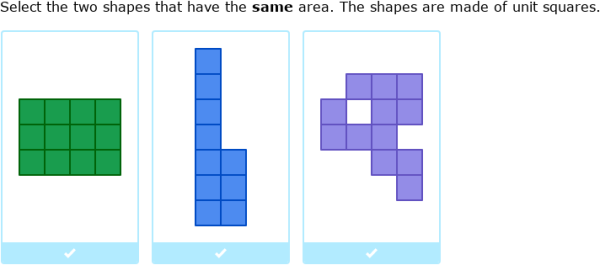 IXL - Select two figures with the same area (Year 5 maths practice)