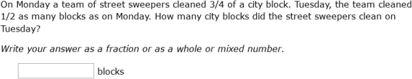 IXL - Multiply fractions: word problems (Year 8 maths practice)