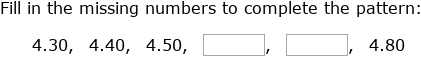 IXL - Number sequences involving decimals (Year 5 maths practice)