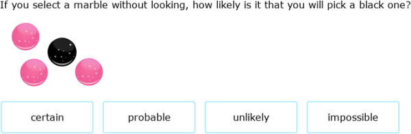 IXL - Certain, probable, unlikely and impossible (Year 3 maths practice)