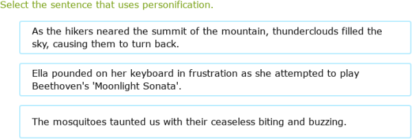 IXL - Use personification (Year 11 English practice)