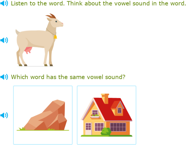 IXL - Find the word with the same vowel sound (Year 2 English practice)