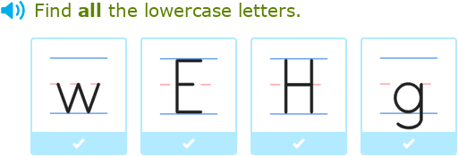 IXL - Find the lowercase letters (Year 1 English practice)