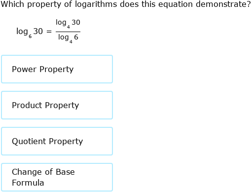 IXL - Identify properties of logarithms (Year 12 maths practice)