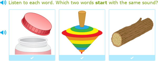 IXL - Which two words start with the same sound? (Year 1 English practice)