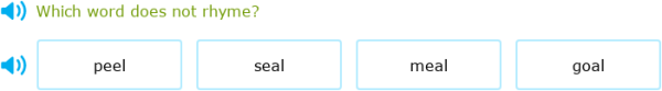 IXL - Which word does not rhyme? (Year 3 English practice)