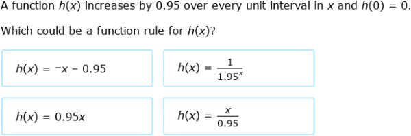 IXL - Identify linear and exponential functions (Year 13 maths practice)
