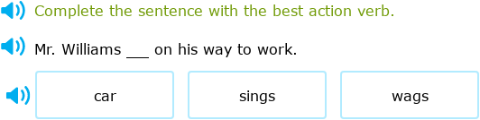 IXL - Use action verbs (Year 3 English practice)