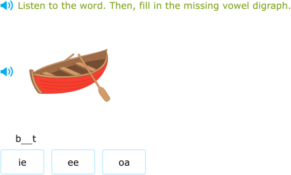 IXL - Complete the word with the right vowel digraph (Year 2 English ...