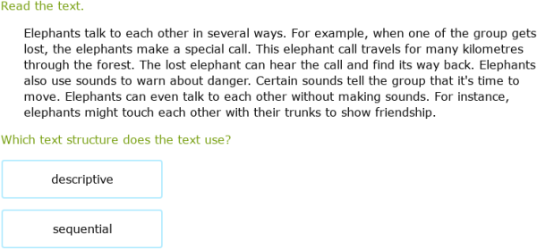 IXL - Identify text structures (Year 4 English practice)