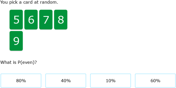 IXL - Probability of one event (Year 7 maths practice)