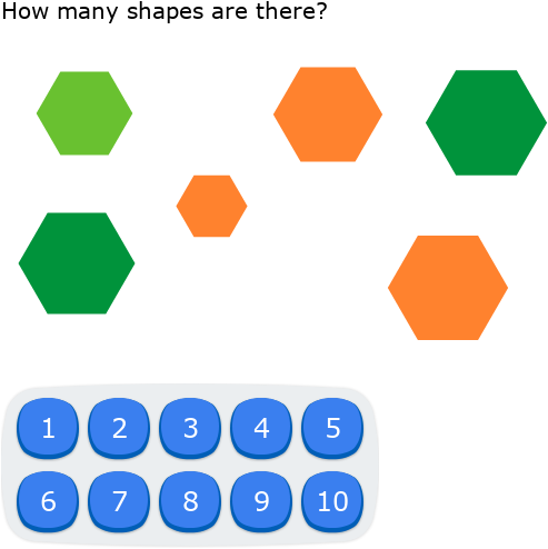 IXL - Count shapes - up to 10 (Kindergarten maths practice)