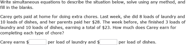 IXL - Solve simultaneous equations using any method: word problems ...