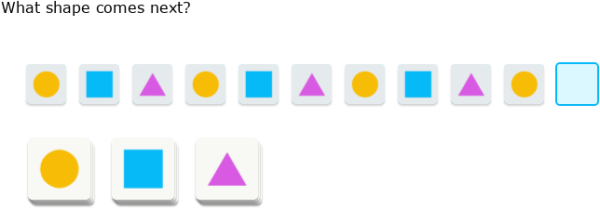 IXL - Find the next shape in a pattern (Year 3 maths practice)