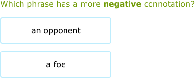 IXL - Positive and negative connotation (Year 7 English practice)
