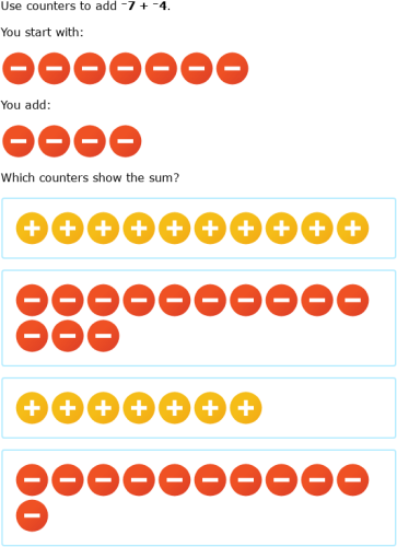 IXL - Add and subtract integers using counters (Year 8 maths practice)