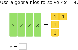 IXL - Model and solve equations using algebra tiles (Year 10 maths practice)