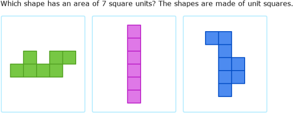 IXL - Select figures with a given area (Year 5 maths practice)