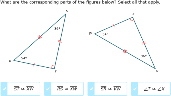 IXL - Congruence statements and corresponding parts (Year 9 maths practice)