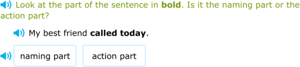IXL - Is it the naming or action part of the sentence? (Year 2 English ...