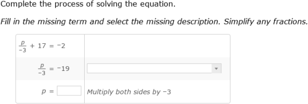 IXL - Solve equations: complete the solution (Year 8 maths practice)